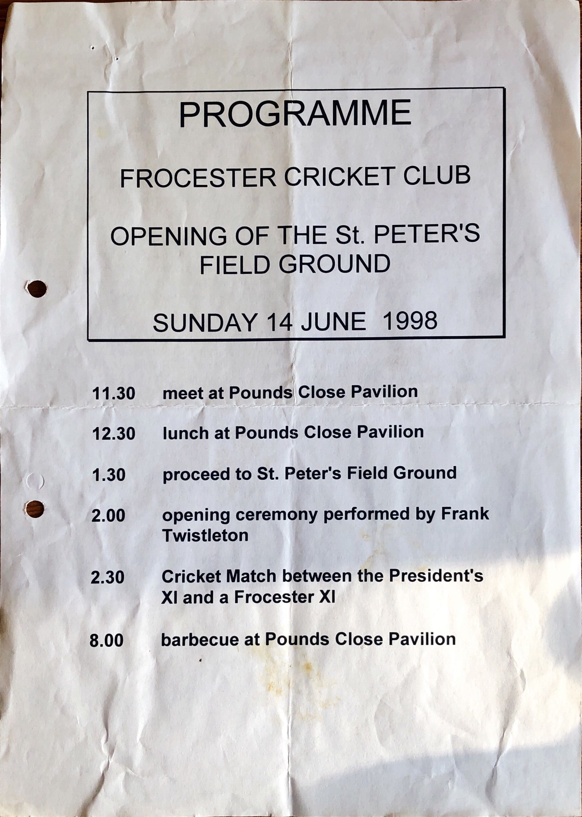 St Peter’s Field – Frocester Cricket Club